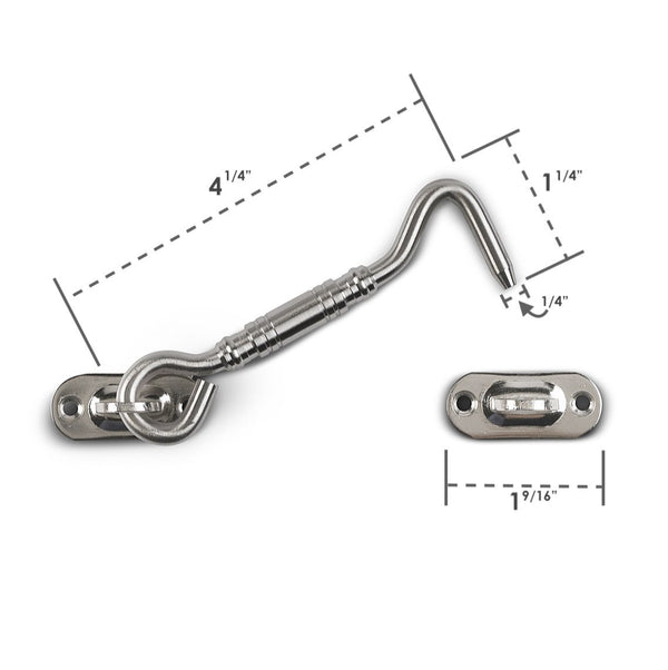 4" Cabin Hook Latch | Stainless Steel